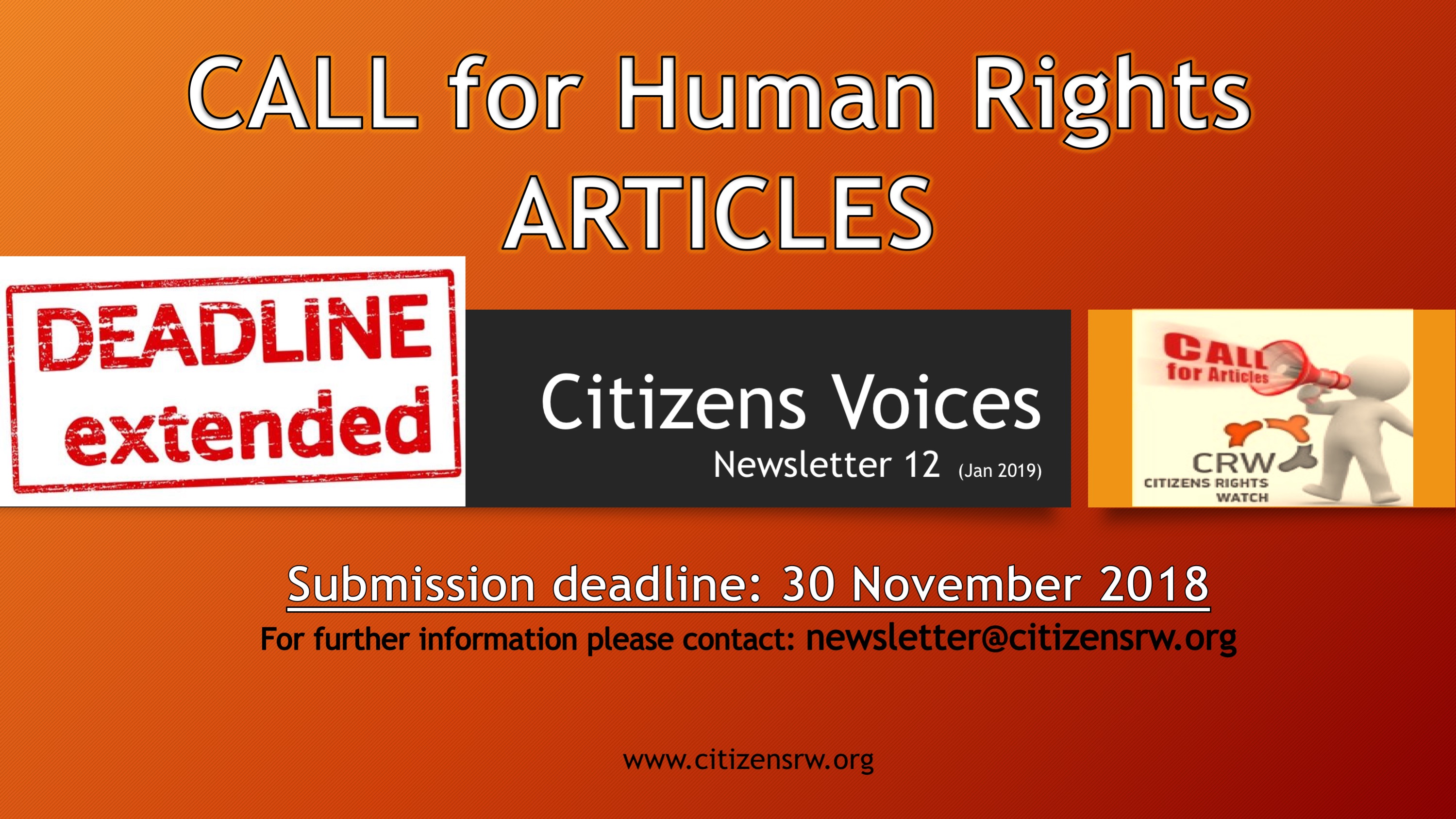 Citizens Rights Watch | CALL FOR HUMAN RIGHTS ARTICLES